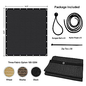 Artpuch Pergola Shade Cover 10'X12'FT Outdoor Sun Shade Cloth with Grommets Shade Tarp for Patio, Carport, Backyard