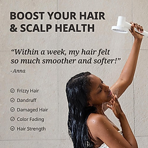 Second Shower Replacement Filter, Clinically Proven Shower Filter for Glowing Skin, Reduces Frizzy Hair, Dandruff, Removes 99% Chlorine and Hard Water (3 Pack)