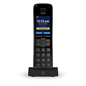 Ooma HD3 Handset cordless phone with picture caller-ID and HD voice quality, Works only with Ooma Telo VoIP free Internet home phone service.