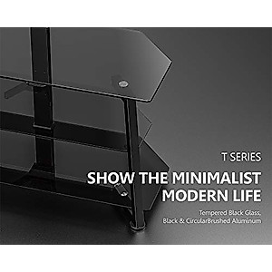 Floor TV Stand with Storage for 37-70 Inch TVs Universal Corner TV Stand for Media-Height Adjustable Glass Entertainment Center with Mount TV Stands Cable Management,VESA 600x400mm