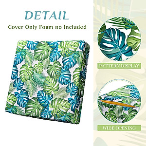 Batiyeer 8 Pcs Outdoor Cushion Slipcovers Patio Chair Cushion Covers Replacement Waterproof Square Outdoor Seat (20 x 20 x 4 Inch)