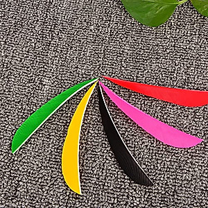 AMEYXGS 50 Pcs 3/4/5 Inch Archery Arrow Fletching Turkey Feather Fletching Right Wing Left Wing Feather Real Arrow Vanes for Hunting Arrow Accessories DIY Archery (red, 5 inch/left wing)