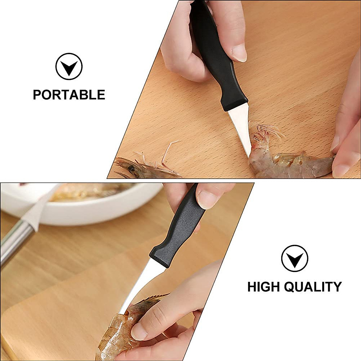 DOITOOL 4pcs Shrimp Deveiner Tool Shrimp Cleaner Knife Stainless Steel for Prawn Shelling Line Knife and Fish Cleaning Kitchen Tools Seafood Outer Shell Peeler