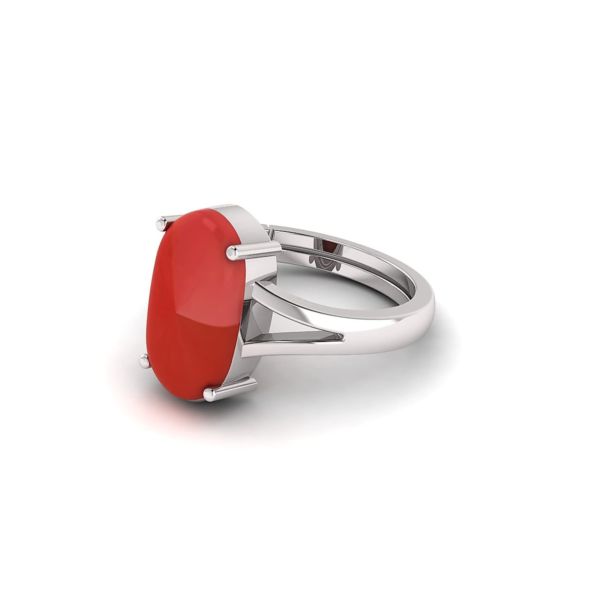 LMDPRAJAPATIS 10.50 Carat Natural Red Coral Moonga Capsul Astrological Purpose adjustable Ring Metal 925 Sterling Pure Silver With Lab Certificate
