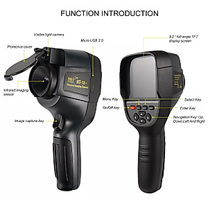 256X192 Higher IR Resolution HT-18+ Handheld Thermal Camera from HTI - Newest Update, IR Resolution Improved to 256x192 with 25 HZ, 300,000 Pixels, Easy to Read 3.2" Color Display, Includes Battery