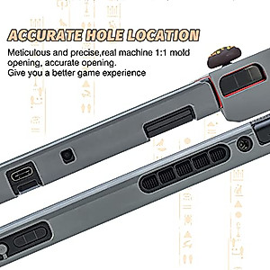 DLseego Dockable Protective Case for Nintendo Switch, Zelda Frosted Hard Cover with 2 pcs Glass Screen Protectors and 4 pcs Thumb Grip Caps - Zelda