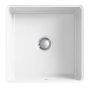 KOHLER K-8188-0 Vitreous China 11 inch x 11 inch Undermount Square Bathroom Sink, White