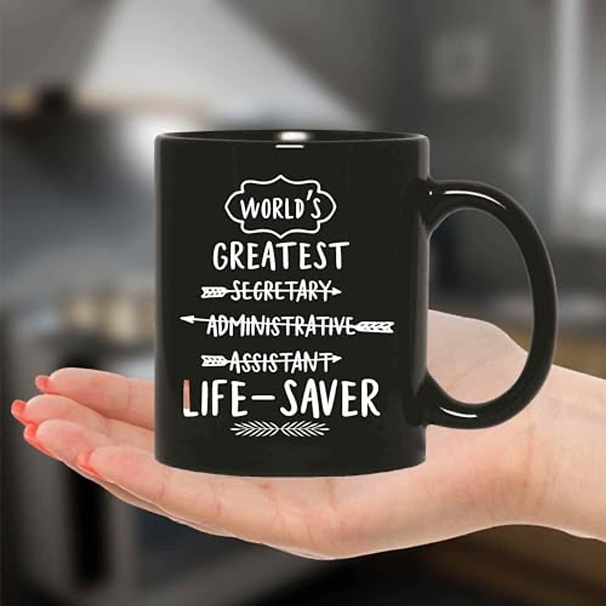 Inspirational Gift World's Greatest Secretary Appreciation Gift - Unique Idea For Spouse Or Partner - 11oz 15oz Black Coffee Mug