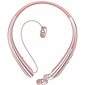 Retractable Bluetooth Headphones Neckband, Wireless Headsets Stereo Earbuds Earphone Noise Canceling with Mic Compatible with iPhone,Samsung,Android,iPad,PC