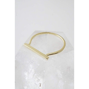 Honeycat Long Bar Ring in Gold, Rose Gold, or Silver | Minimalist, Delicate Jewelry (Gold, 9)