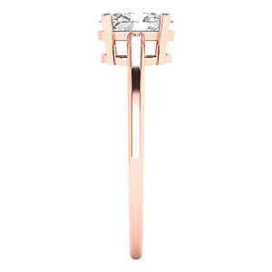 Clara Pucci 1.0 ct Oval Cut Solitaire Genuine Moissanite Wedding Bridal Designer Anniversary Engagement Ring in 14k Rose Gold for Women