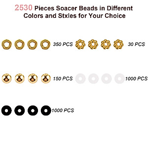 SEMATA Friendship Bracelet Making Kit for Girls Clay Beads, White Clay - Gold Beads for Bracelets Making & Jewelry Making