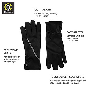 C9 Champion Women's Lightweight Everyday Running Gloves, Touch Screen Friendly with Reflective Strip, Small/Medium