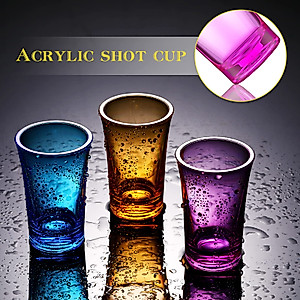 85 Pieces Unbreakable Colorful Shot Glasses Bulk, 1.4 Oz Heavy Base Shot Glass, Whiskey Shot Glass, Colorful Cute Shot Glasses, Clear Shot Glasses for Night Bar Game Bar Party Favor