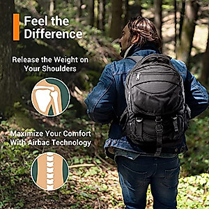 GEARONIC Travel Backpack Fits 15.6 inch Laptops, Rucksack Knapsack Weight Support for Men and Women, Water-Resistant, Anti-Theft, Durable, Backpack for College, Business Travel-Black