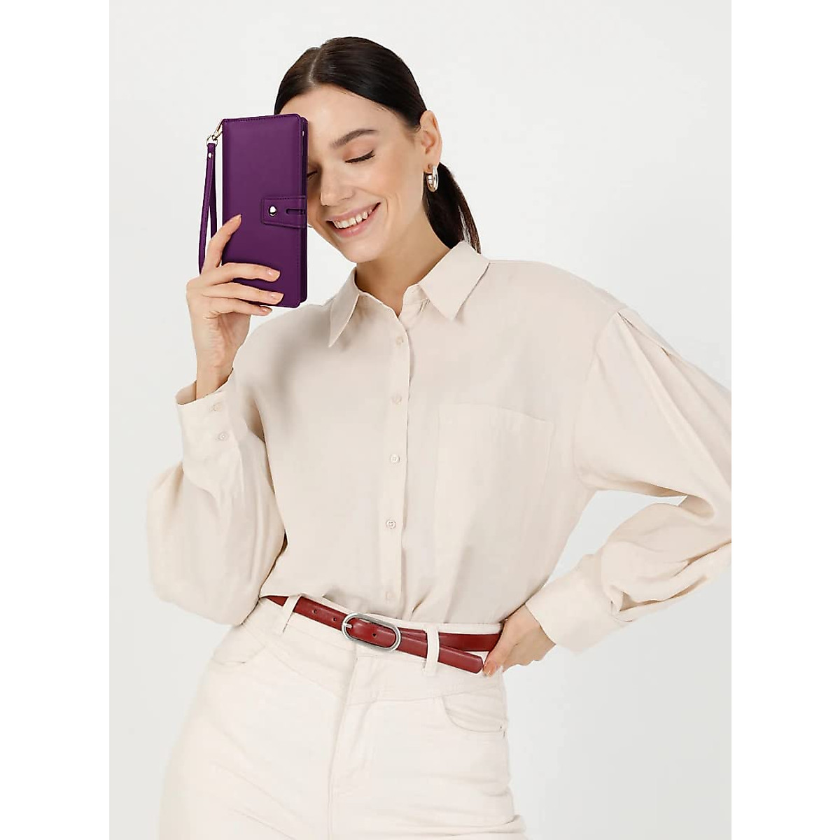 YALUXE Wallet for Women RFID Blocking Removable Checkbook Holder Large Capacity