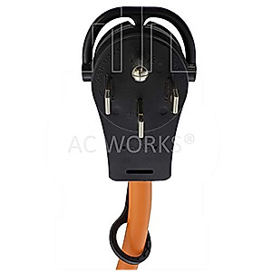 AC WORKS 50-Amp RV/ Range/ Generator 14-50 Piggy-Back Plug Adapter (to 15/20-Amp Household)