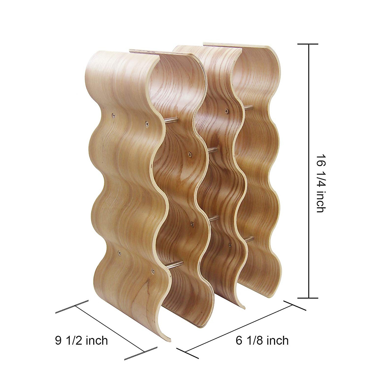 LUCKEG Wine Rack Wine Bottle Holder Brand 4 Tier Wooden Wave Wine Rack, Table Top Wine Storage, Perfect for Bar, Wine Cellar, Pantry, Family Cabinet (14 Bottles)