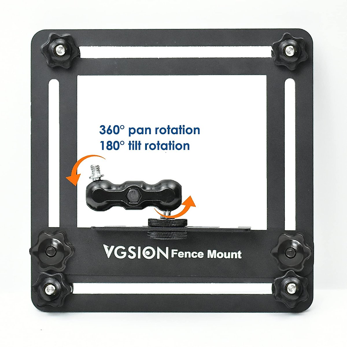 vgsion Camera Baseball Fence Mount for GoPro Hero 13, Mevo Start, Action Camera, Cell Phone, Ajustable, Secure Attachment,Support Recording While Charging Compatible with Insta360 X4, iPhone