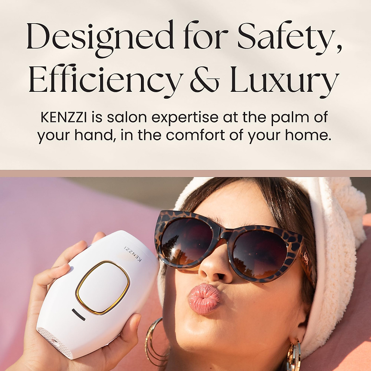 Kenzzi Multifunction IPL Hair Removal Device - 3-in-1 At Home Laser Hair Removal, Pimple Minimizer and Skin Rejuvenation for Whole Body Treatment - Comes with 2 Attachment Lenses