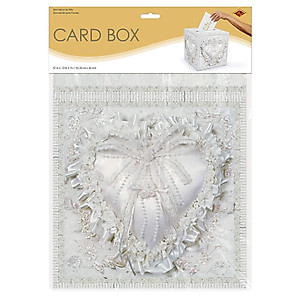 Beistle Durable Paper Card Box Wedding Party Supplies Anniversary Decorations, 12" x 12", White
