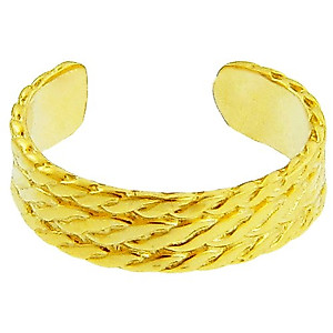 Yellow Gold Bold Milgrain Toe Ring (10K Gold)