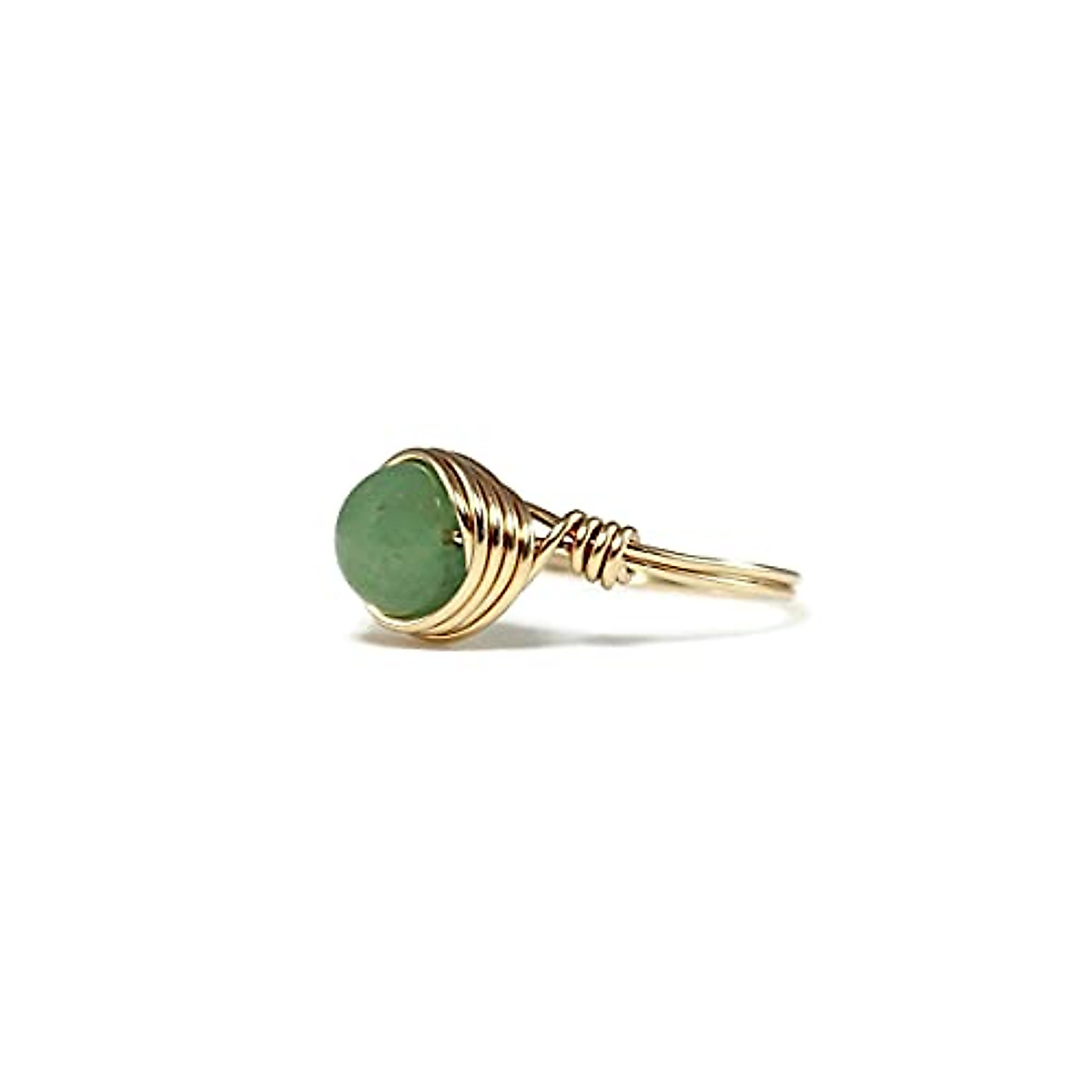 Green Aventurine Gemstone Ring, Natural Solitaire Stone Ring, Sterling Silver Band, 14K Gold-Filled Band, 14K Rose Gold-Filled Band, Custom Size, Jewelry Inspirations