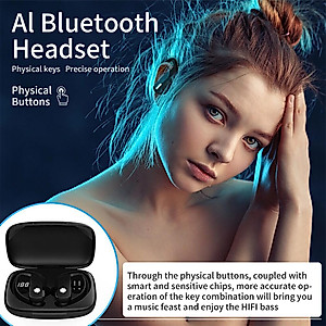 FK Trading Wireless Earbuds for iPad Pro 12.9 (2022) Bluetooth Headphones 48hrs Play Back Sport Earphones with LED Display Over-Ear Buds with Earhooks Built-in Mic