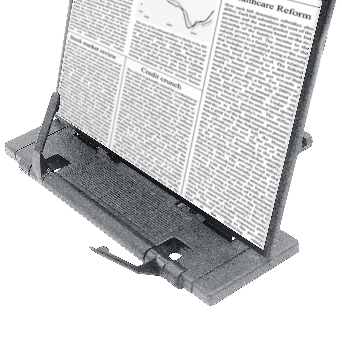 Keenjorika Desktop Document Book Holder with 7 Adjustable Positions, Black Document Holder for Desk, Paper Holder Copy Stand Holder for Speech, Paper Holder Stand for Desk Typing, Angle Adjustable