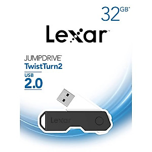 Lexar JumpDrive TwistTurn2 32GB USB 2.0 Flash Drive, Black (LJDTT2-32GABNABK)