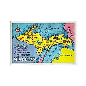 CafePress Michigan Northern Upper Peninsula Rectangle Magnet, 3"x2" Refrigerator Magnet