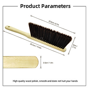 2 Pieces Natural Wooden Clean Hand Broom Brush, Dust Brush for Cleaning, Small Hand Whisk Broom for Bed Sofa Couch Car Clothes Furniture Fireplace Household Cleaning(Khaki)