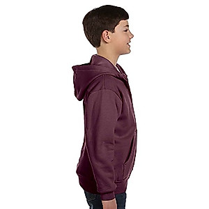 Hanes Boys' EcoSmart Full Zip Hooded Jacket, Black, X-Large