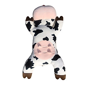 FEEZUSH Cow Plush Pillow, Adorable Cow Stuffed Animal, Stuffed Cow Animals Hugging Pillow for Kids Boys Girls Birthday Xmas Valentine Gift (19.6 inch)