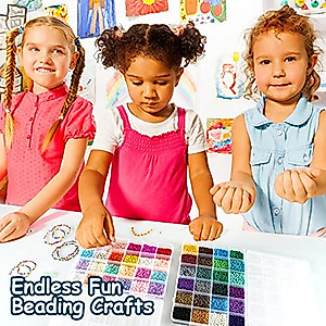 35000pcs 2mm 12/0 Glass Seed Beads for Jewelry Making Supplies Kit Small Bead Craft Set Bracelets Necklace Ring Making Kits Glass Seed Letter Alphabet Beads Charms Pendants DIY Art Craft Kit for Girls