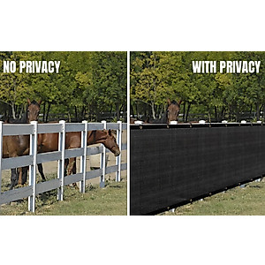 Cliselda 8ft x 50ft Privacy Fence Screen, Black Fence Covering Privacy with Grommets, Heavy Duty Fencing Mesh Shade Net Cover for Outdoor Yard Wall Garden Backyard Commercial Residential