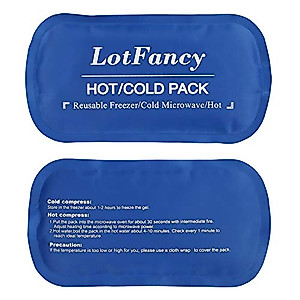 LotFancy Gel Ice Packs, 2pc Reusable Hot Cold Pack for Therapy, Heating Cooling Gel Pad, Pain Relief for Face, Head, TMJ, Wisdom Teeth, Oral Facial Surgery, Sport Injuries, Migraine, Muscle Joint