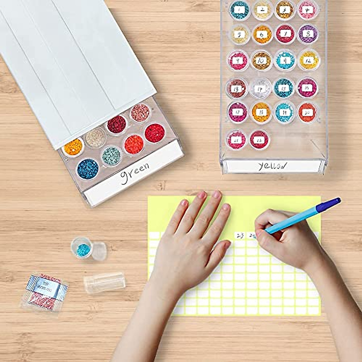 Padyrytu Diamond Painting Accessory Storage Box,44 Slots Independent Container Suitable for Diamond Art Beads and Rhinestone