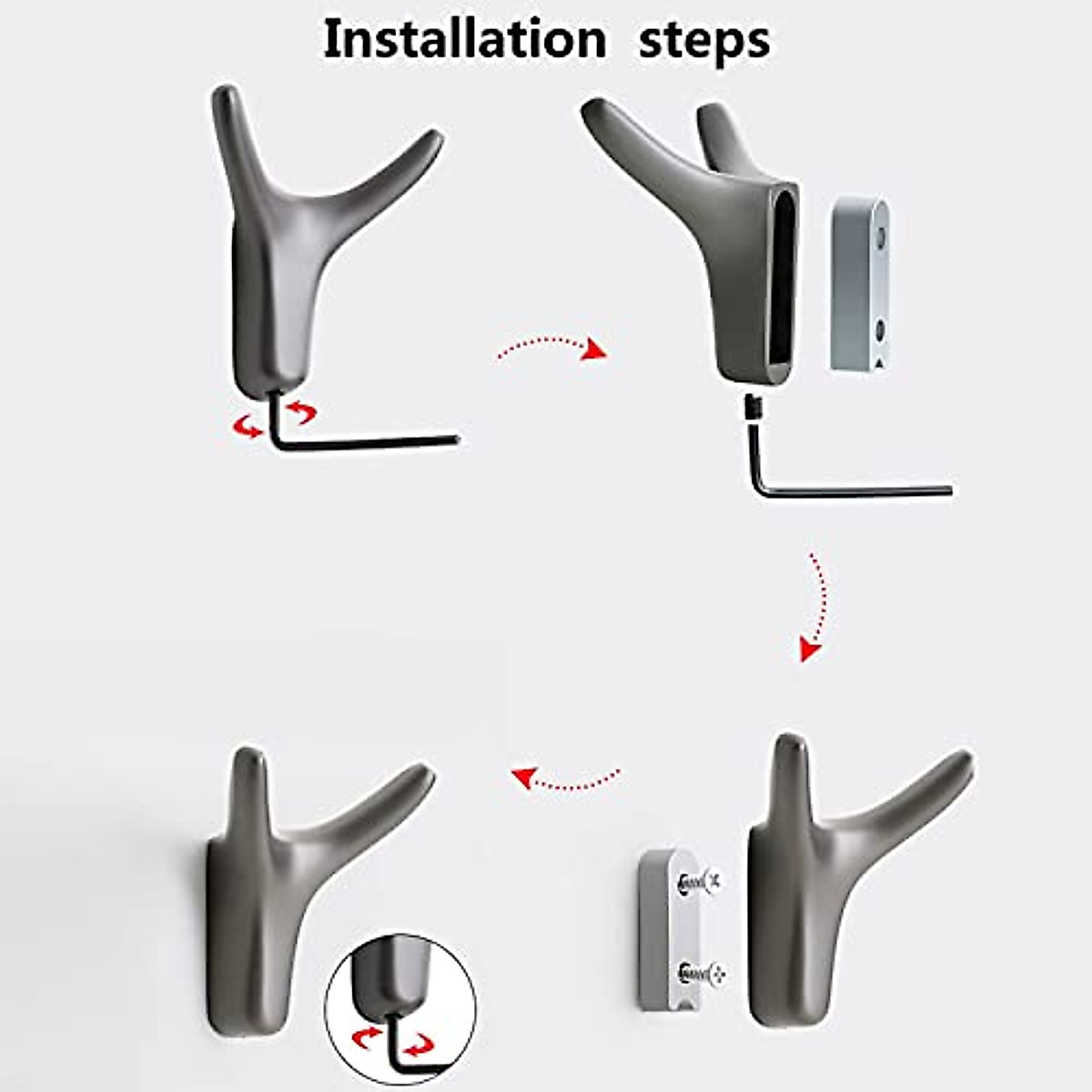 NC Towel Hooks 2 Packs Coat Hook Cow Head Wall Hooks for Heavy Duty Door Hanger Towel Robe Clothes Cabinet Closet Sponges Hook for Bathroom Bedroom Kitchen Hotel Pool Matt Satin nicke