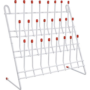 TEHAUX Lab Drying Rack, Laboratory Beaker Drying Holder 24 Pegs Laboratory Glassware Drying Rack Tube Drying Draining Rack Beaker Drying Equipment Vertical Bottle Drying Rack for Lab