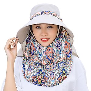Women Sun Protection Hat Ponytail Neck Face Flap Cover Garden Summer Hats Travel Outdoor Fishing Visor Cap Chin Cord Sports M9099-mise