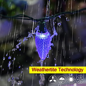 Dazhengyang Outdoor C7 Led Christmas Lights Warm White Commercial Grade Strawberry Holiday String Lights,50LED Green Wire 23Ft Heavy-Duty Wedding Party Colorful Decorative Lights Mood Lights