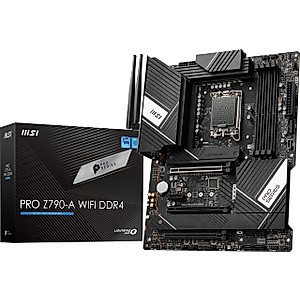 MSI PRO Z790-A WiFi DDR4 ProSeries Motherboard (Supports 12th/13th/14th Gen Intel Processors, LGA 1700, DDR4, PCIe 5.0, M.2, SATA 6G, 2.5Gbps LAN, USB 3.2 Gen2, Wi-Fi 6E, Bluetooth 5.3, ATX)