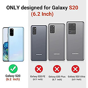 TORRAS Shockproof Galaxy S20 Case 6.2 Inch, [4X Military Drop Protection] Translucent Matte Hard Back with Soft Edge Slim Case Compatible for Samsung Galaxy S20 Case ，Matte Black