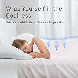 NEXHOME PRO 100% Organic Bamboo Duvet Cover Set King - Lightweight Summer Cooling Comforter Cover for Hot Sleepers 104"x90" 3pcs Breathable White Bedding with Corner Ties,Zipper Closure, No Insert