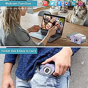 Digital Camera, FHD 1080P 36MP Video Camera Rechargeable Kids Camera with 16X Digital Zoom & 2 Batteries, Compact Point and Shoot Portable Small Camera for Teens Students