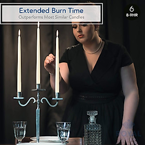 Royal Imports Unscented Taper Candles, Elegant Premium Quality, Dripless & Smokeless, Hand-Dipped Dinner Candles for Wedding, Holiday, Home Decor - 9 Hour Burn Time - Set of 36 (12 Inch, Ivory)