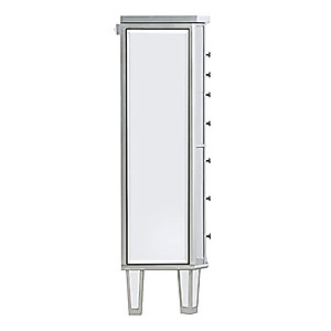 Powell Jewelry Armoire Wood, Silver Mirrored