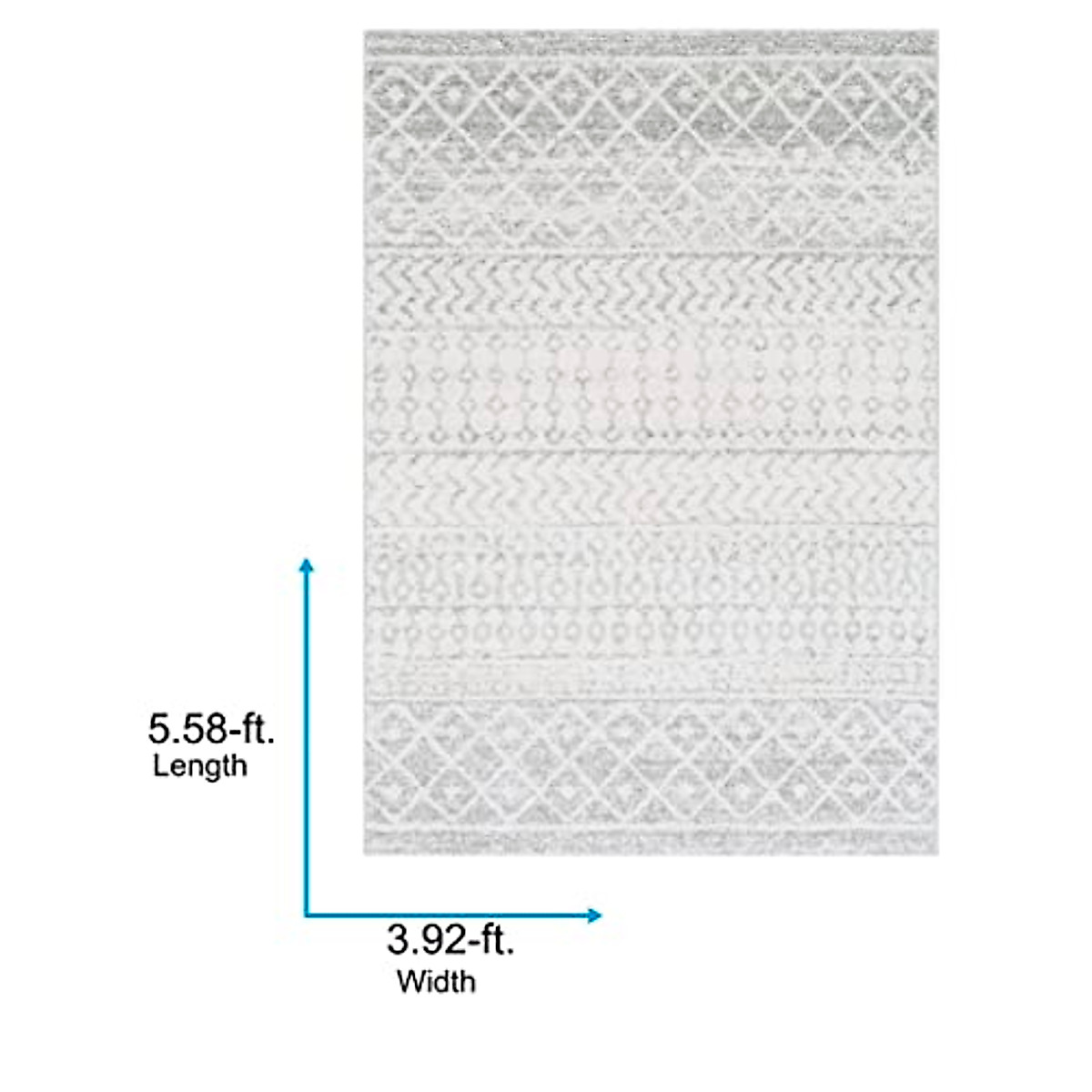 Livabliss Chester Boho Moroccan Area Rug,3'11" x 5'7",Grey