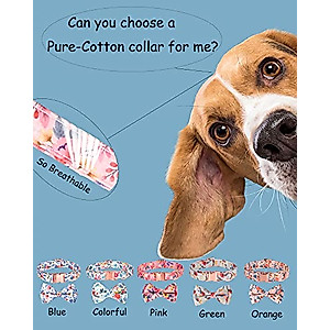 Bow Tie Dog Collar for Small Medium Large Dogs, Comfy Puppy Collars, Adjustable Pure Cotton Dog Collars for Girl and Boy Dog, Pink Dog Collar, Collar para Perros. (S, Pink)